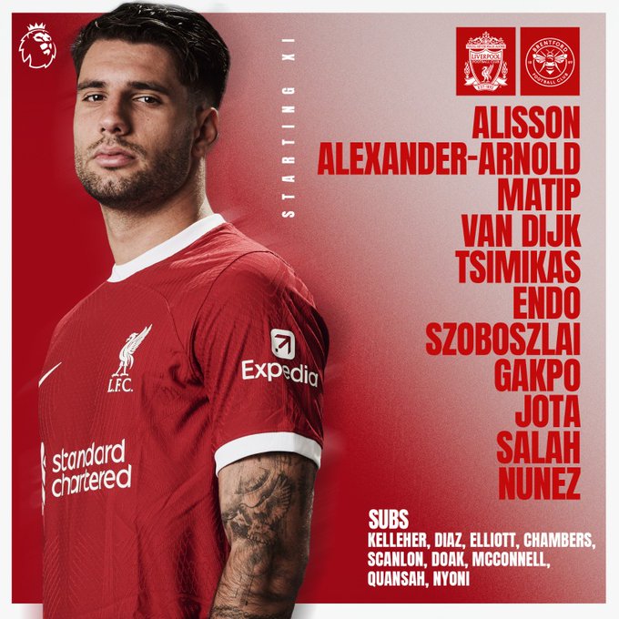 محمد صلاح يقود هجوم ليفربول أمام برينتفورد في الدوري الإنجليزي موقع